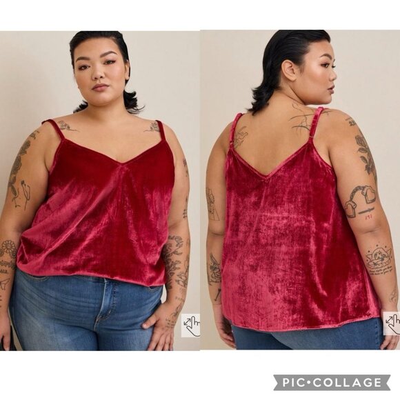 torrid | Tops | Torrid Size 2 Red Velvet Swing Cami Tank Top Nwt | Poshmark